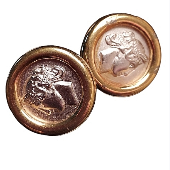 Monet | Jewelry | Vintage Monet Greek God Coin Earrings | Poshmark